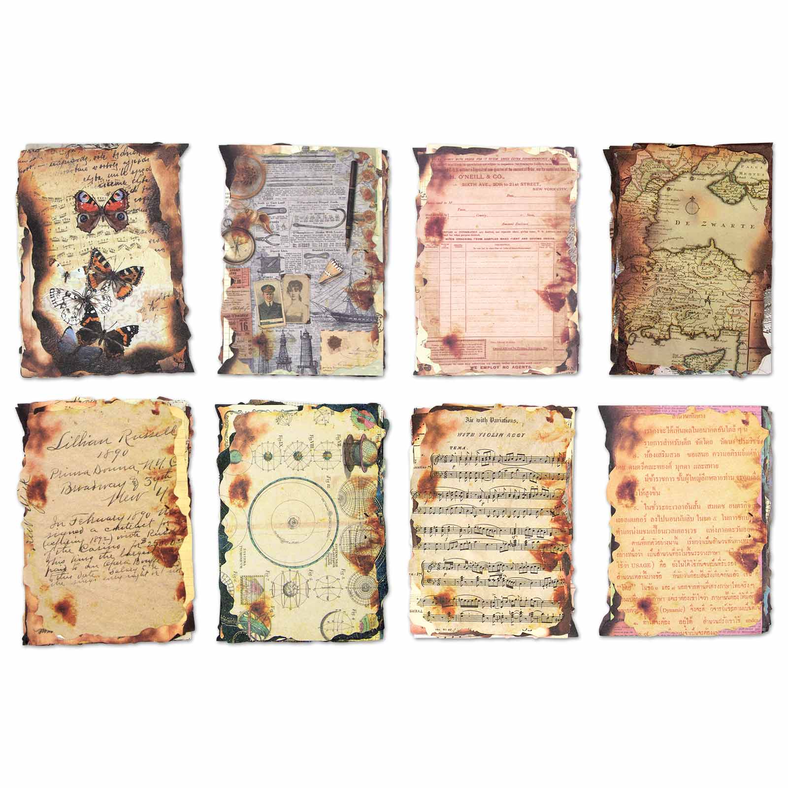 Burnt Pieces - 30pcs DIY Scrapbook Paper Set – IEEBEE